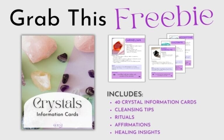 Printable Crystal Information Cards Freebie - Quest Mystic